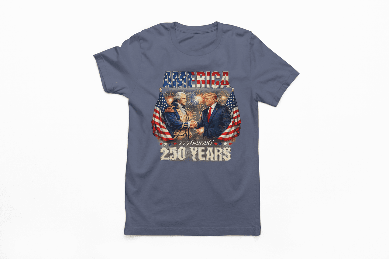 America 250 Years Patriotic Graphic T-Shirt 1776-2026 USA Flag ...