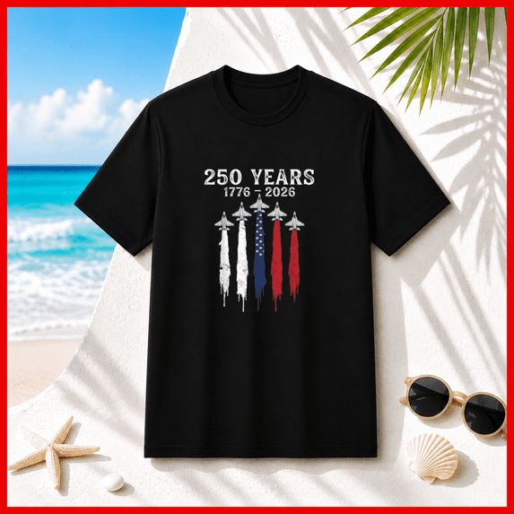 America 250 Years Patriotic Tie Flag Art Unisex T-Shirt, S-5XL ...