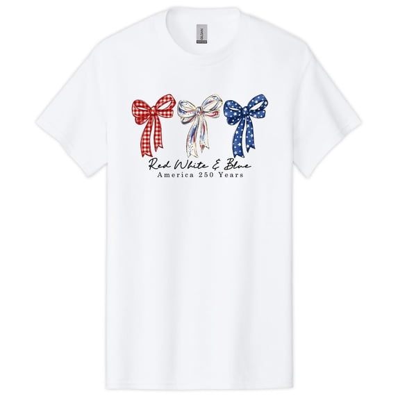 America 250 Years Shirt, Patriotic Coquette Bow T-Shirt, Red White Blue ...