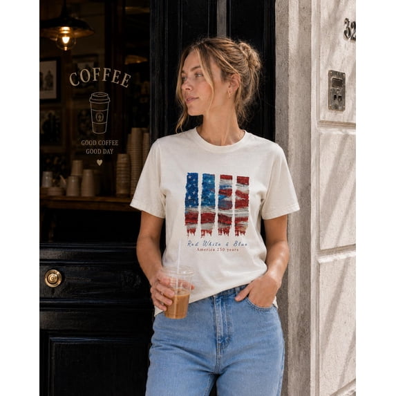America 250 Years Shirt Patriotic Red White Blue Tee, USA 250th ...