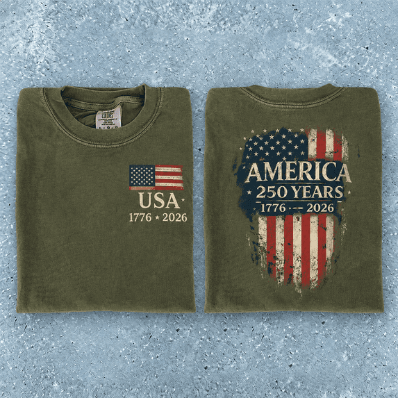 America 250 Years Shirt, USA 1776–2026 Patriotic Flag Graphic T-Shirt ...