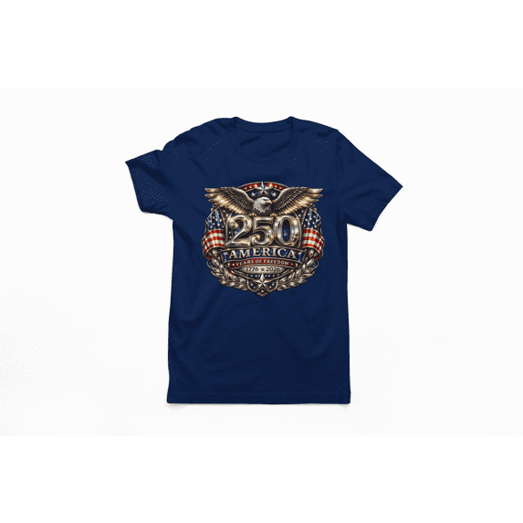 America 250 Years of Freedom Patriotic Eagle USA Flag Graphic T-Shirt ...