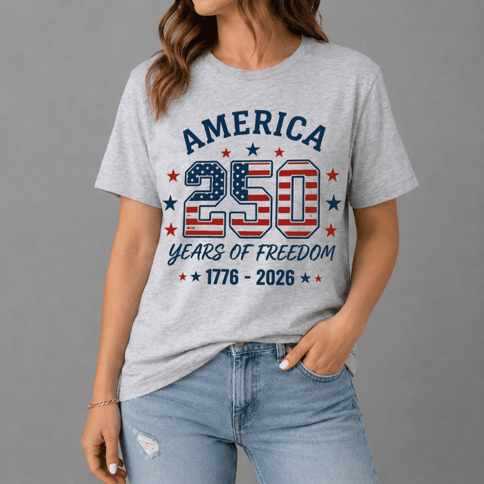 America 250 Years of Freedom T-Shirt, Patriotic USA 1776–2026 Graphic ...