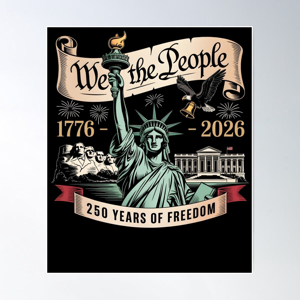 America 250Th Anniversary 1776 Us Flag 4Th Of July Art Unframed Paper ...