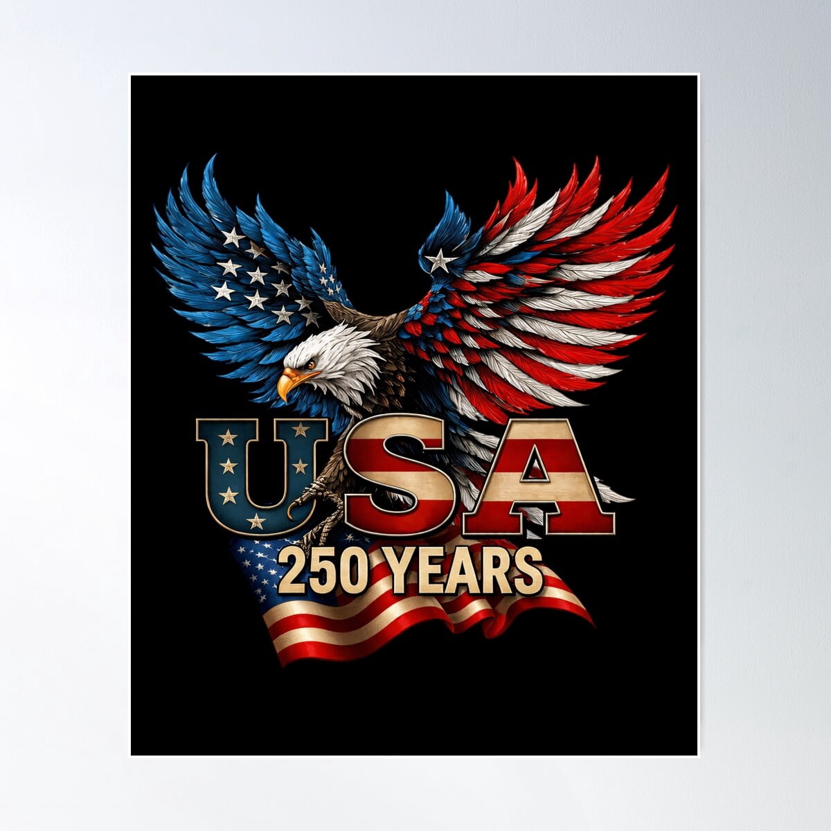 America 250Th Anniversary Eagle Usa Semiquincentennial Wall Art ...