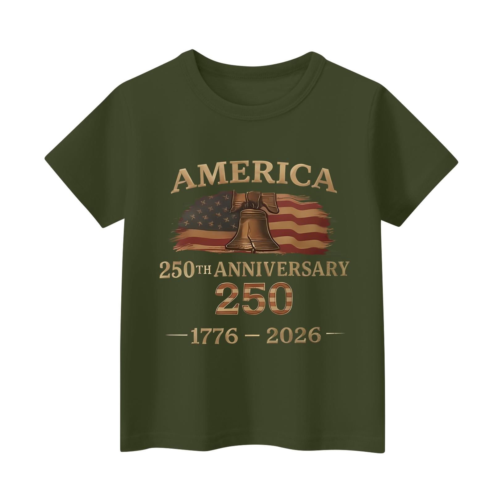 America 250th Anniversary 1776 2026 Short Sleeve T Shirt with Liberty ...