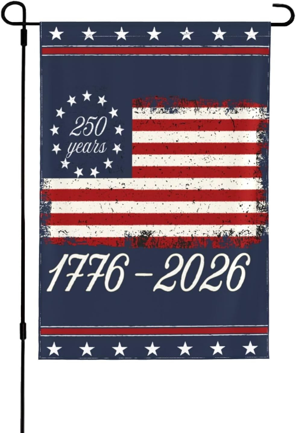 America 250th Anniversary 1776 2026 Usa July 4th Retro Flag 12x18 ...