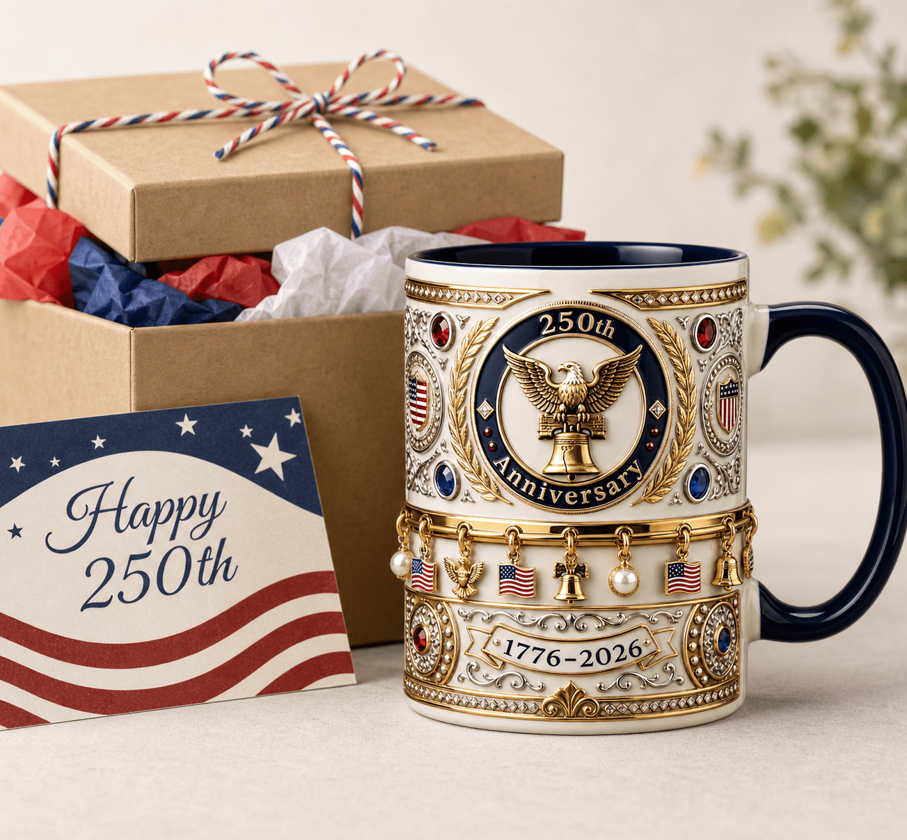 America 250th Anniversary Accent Mug, 1776-2026 Patriotic Coffee Cup ...