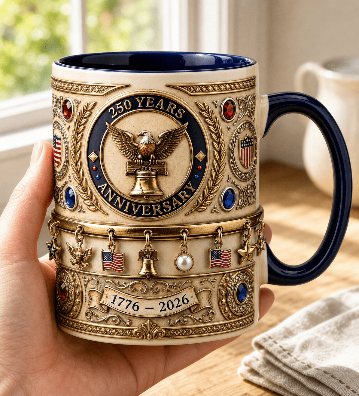 America 250th Anniversary Accent Mug, 1776-2026 Patriotic Coffee Cup ...
