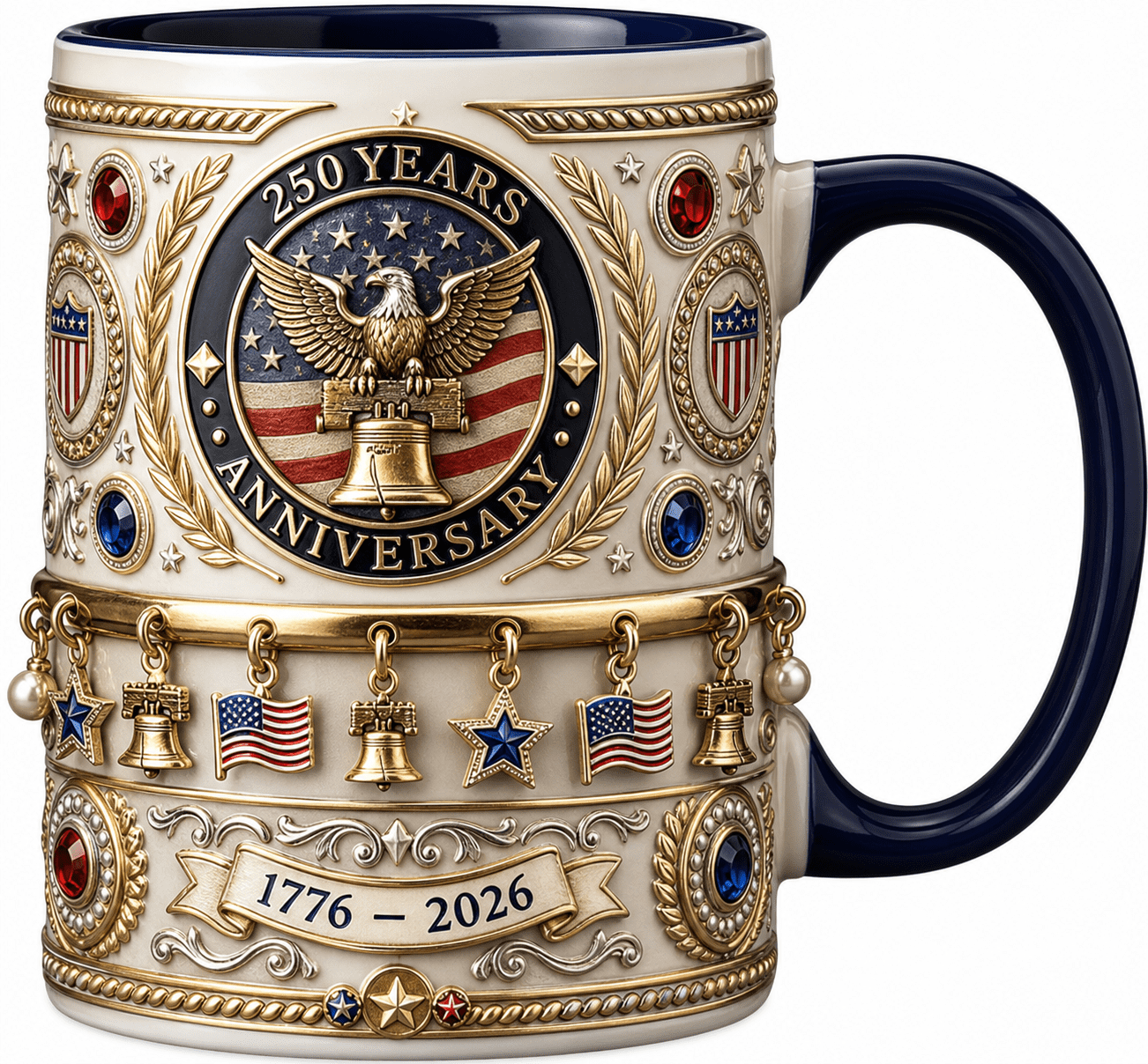 America 250th Anniversary Accent Mug, 1776-2026 Patriotic Coffee Cup ...