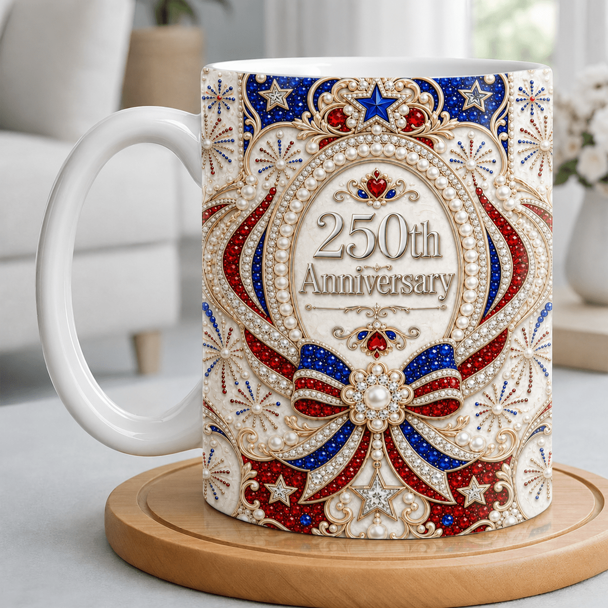 America 250th Anniversary Accent Mug, 1776-2026 Patriotic Coffee Cup ...