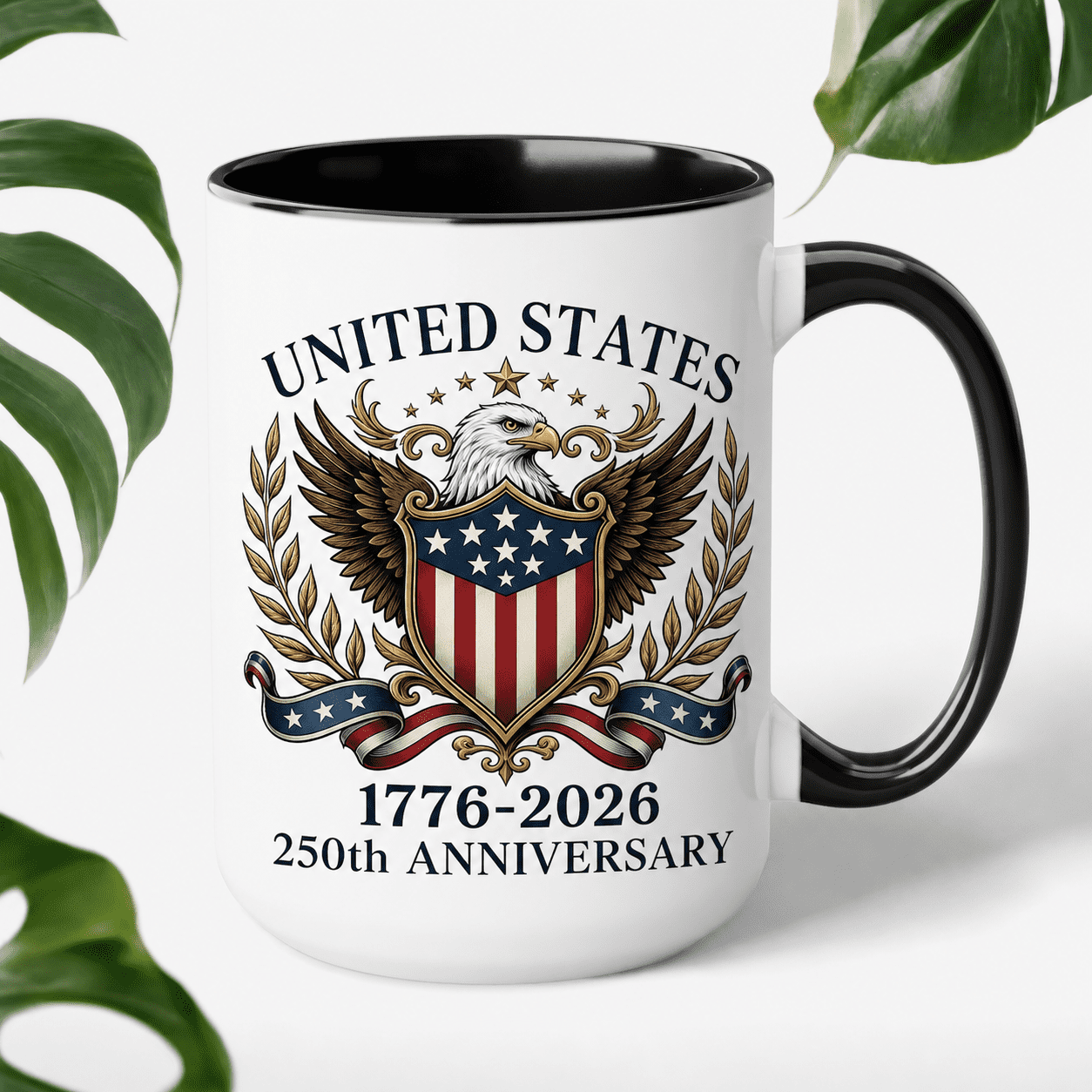 America 250th Anniversary Accent Mug, 1776-2026 Patriotic USA Coffee ...