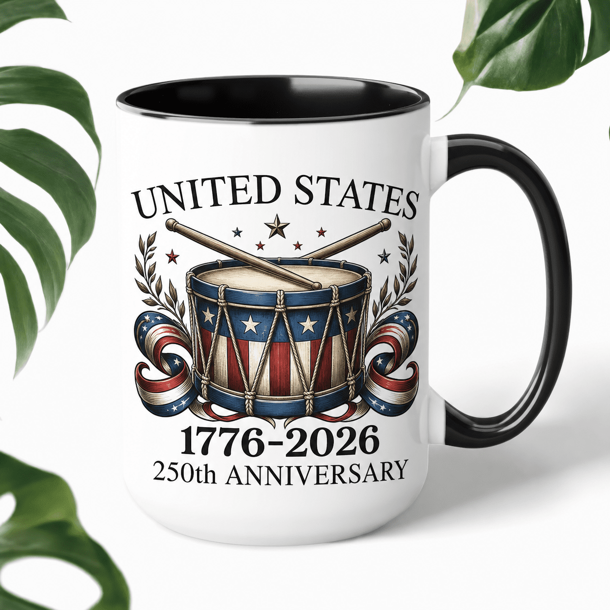 America 250th Anniversary Accent Mug, 1776-2026 Patriotic USA Coffee ...