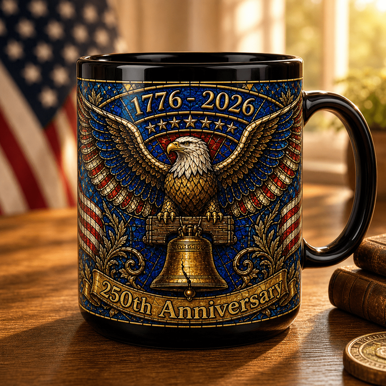 America 250th Anniversary Accent Mug, 1776-2026 Patriotic USA Coffee ...