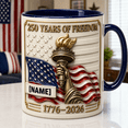 America 250th Anniversary Accent Mug Personalized 1776-2026 Patriotic ...