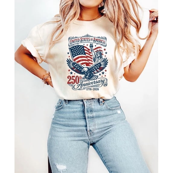 America 250th Anniversary Bald Eagle Retro 90s History Unisex T-Shirt ...