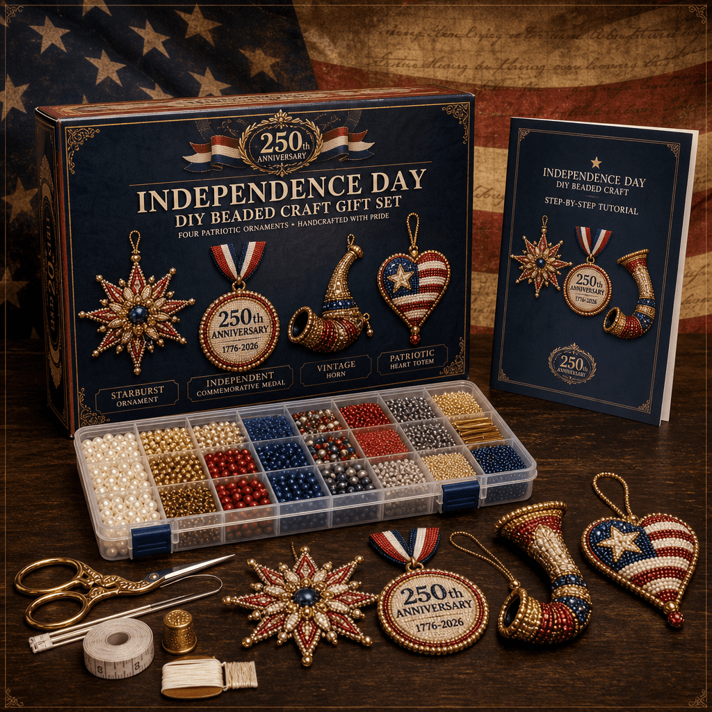 America 250th Anniversary Beaded DIY Kit, Patriotic Craft Set with ...