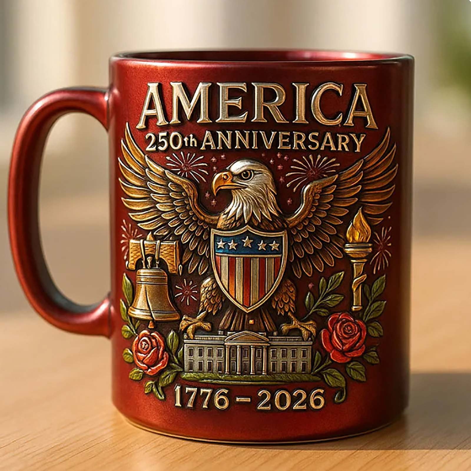 America 250th Anniversary Commemorative Mug, Ceramic Collectible Cup ...
