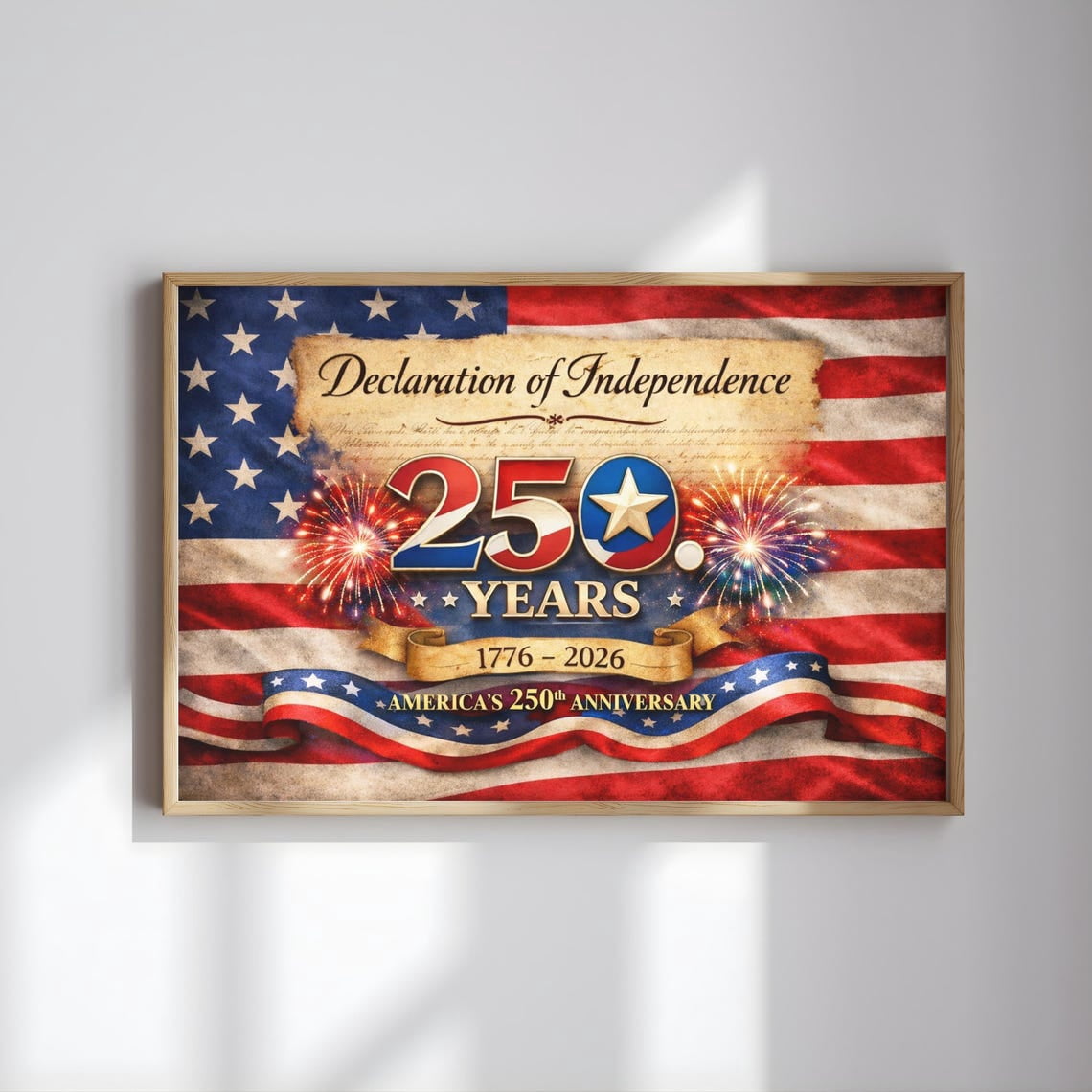 America 250th Anniversary Declaration of Independence 1776 Print ...