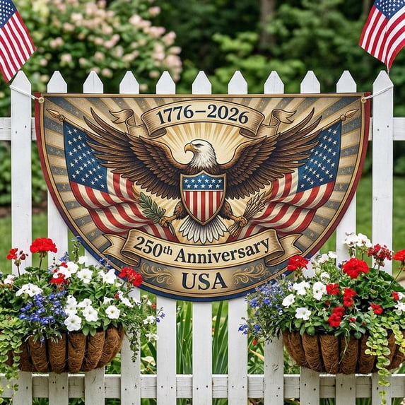 America 250th Anniversary Fan Flag, 1776-2026 Patriotic USA ...