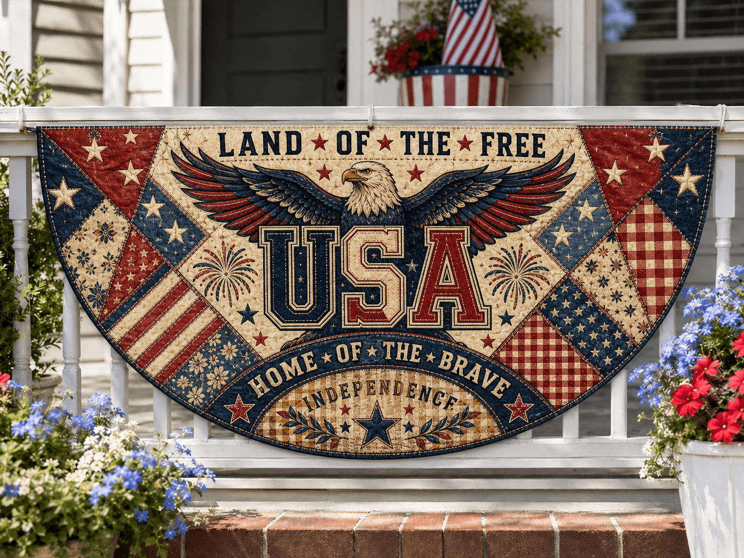 America 250th Anniversary Flag Vintage Eagle Quilt Banner for ...