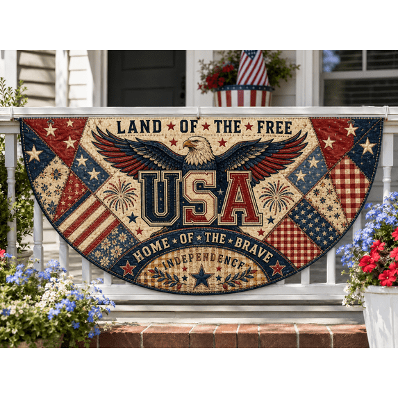 America 250th Anniversary Flag Vintage Eagle Quilt Banner for ...
