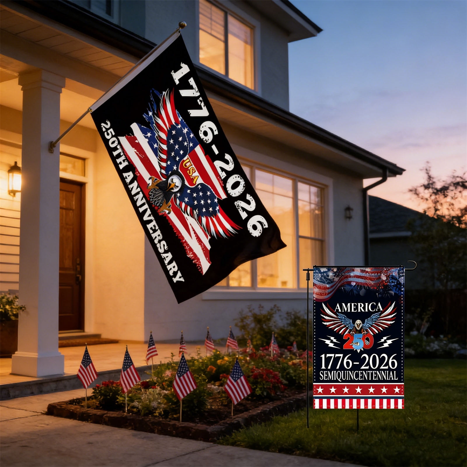 America 250th Anniversary Garden Flag,2Pack Waterproof 12x18 Inch and ...