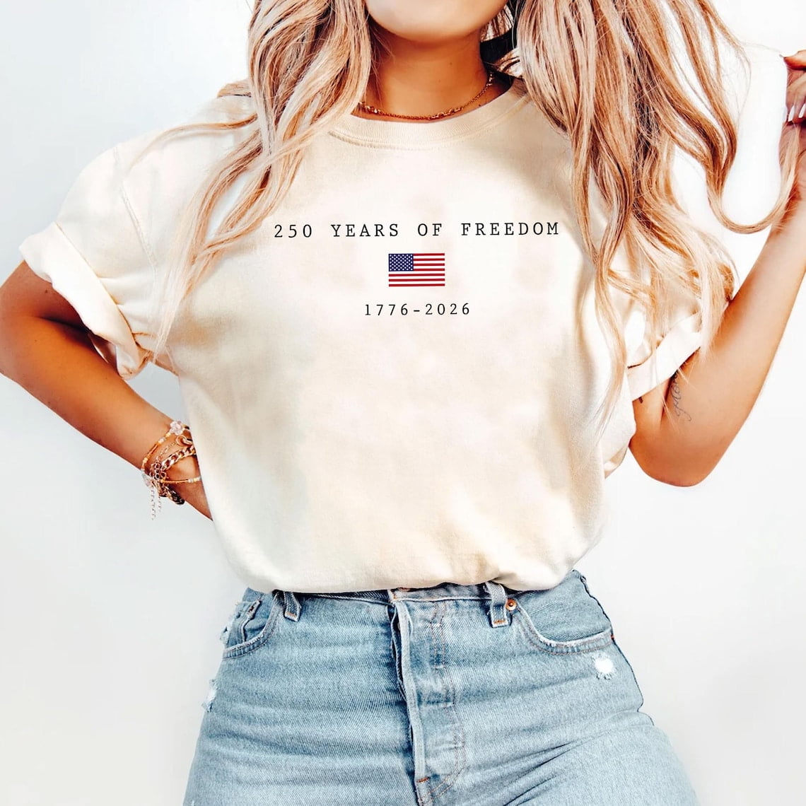 America 250th Anniversary Graphic T-Shirt, 250 Years of Freedom USA ...