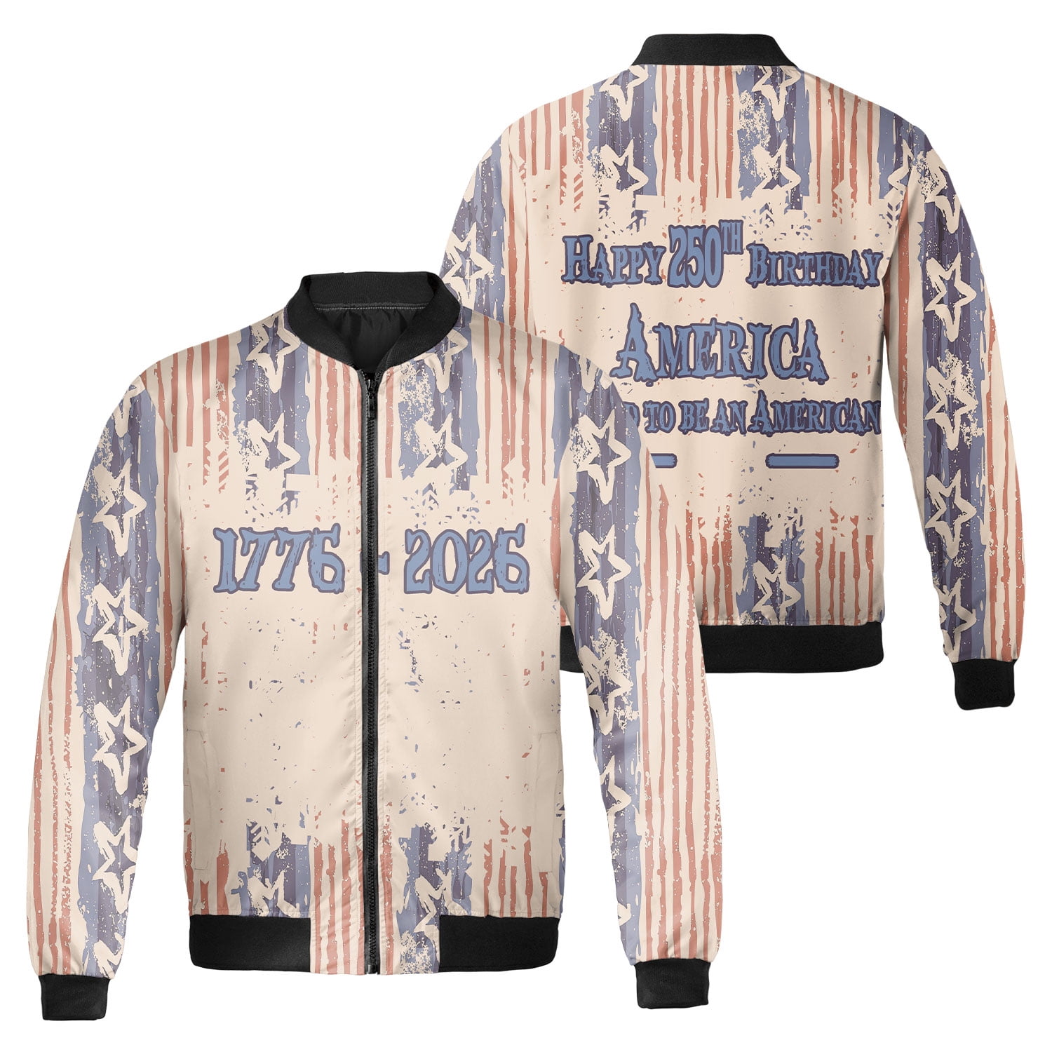 America 250th Anniversary Jacket - 1776–2026 Patriotic American Flag ...