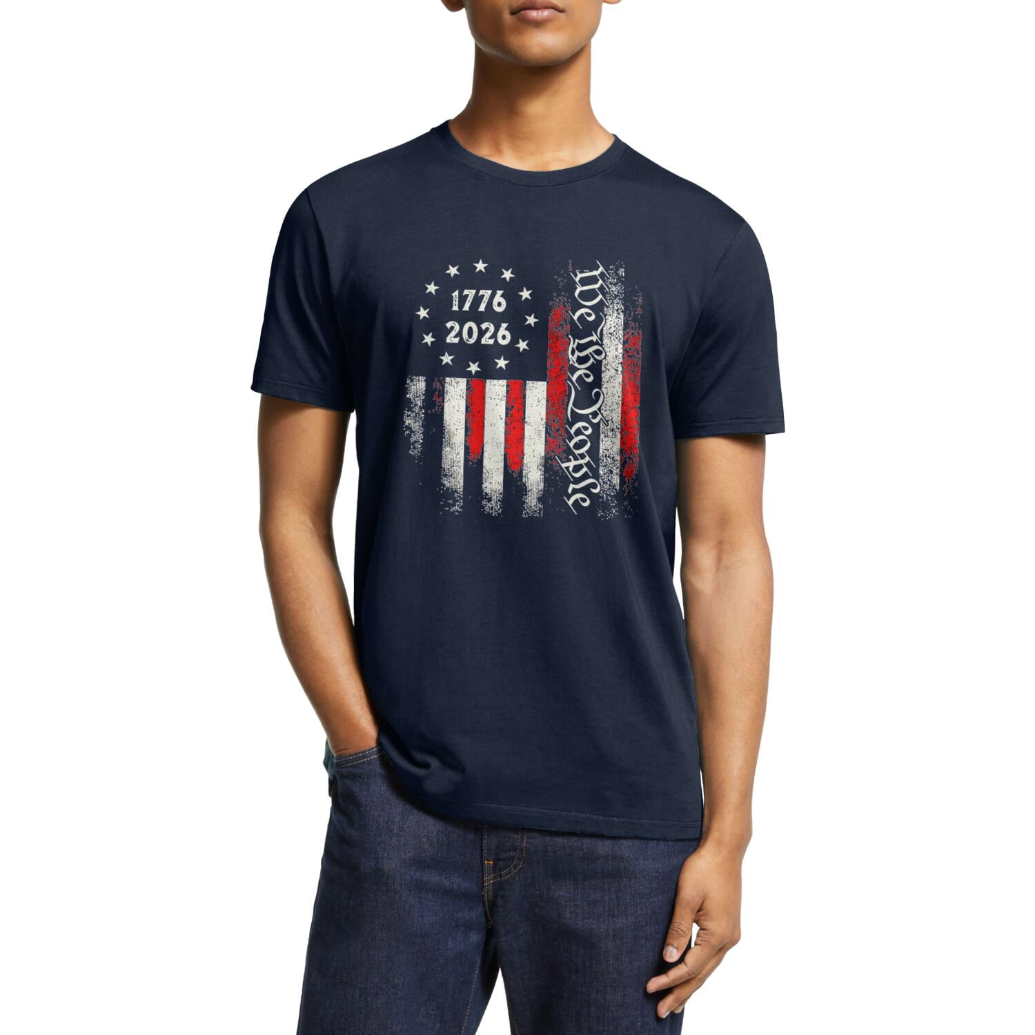 America 250th Anniversary Men Holiday T Shirts, Classic Retro USA Flag ...