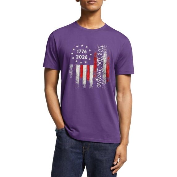 America 250th Anniversary Men Holiday T Shirts, Classic Retro USA Flag ...
