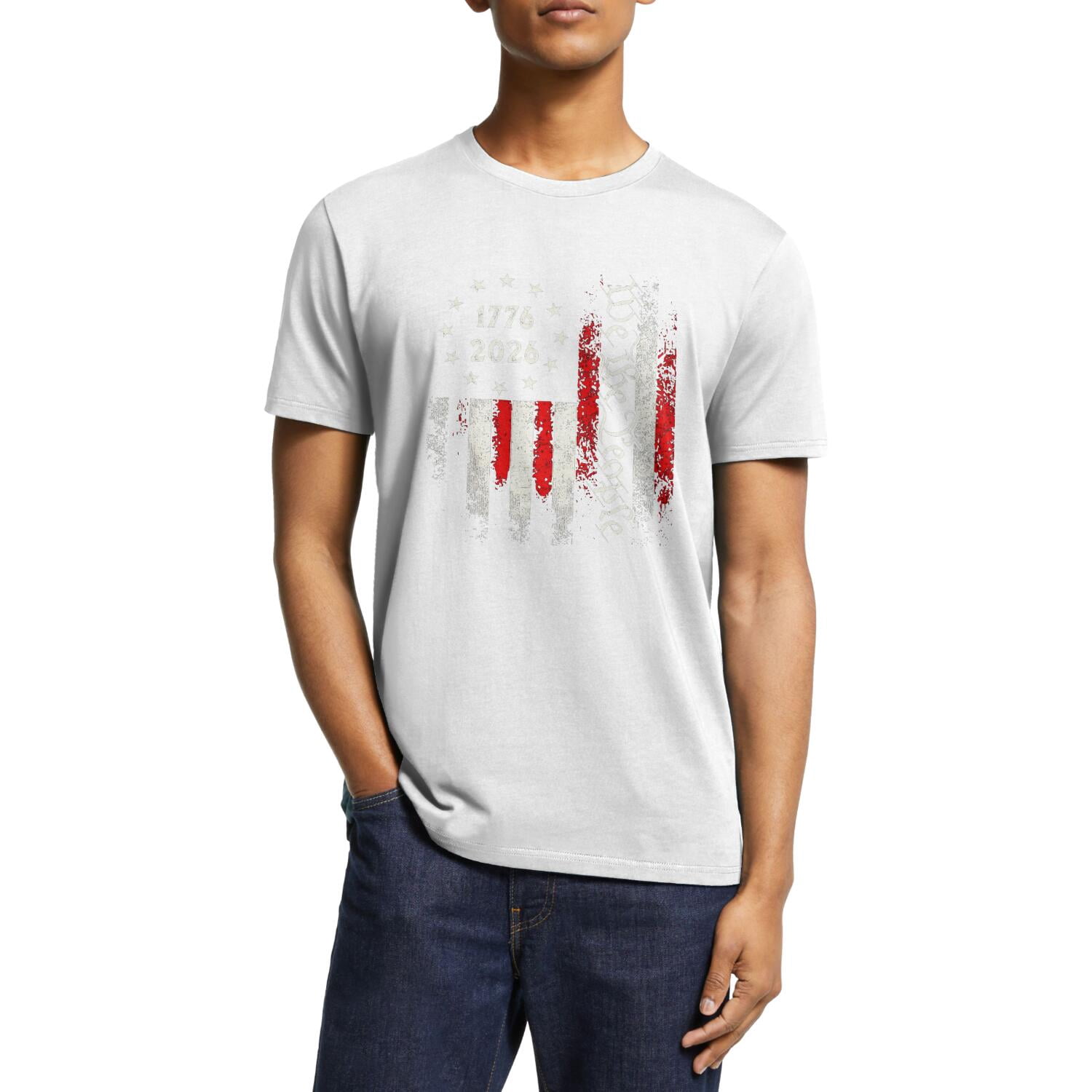 America 250th Anniversary Men Holiday T Shirts, Classic Retro USA Flag ...