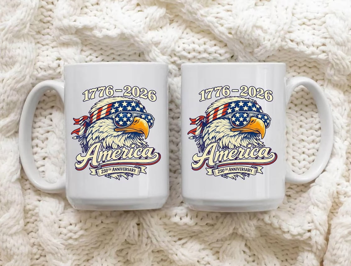 America 250th Anniversary Mug 15Oz – 1776-2026 Patriotic Bald Eagle ...