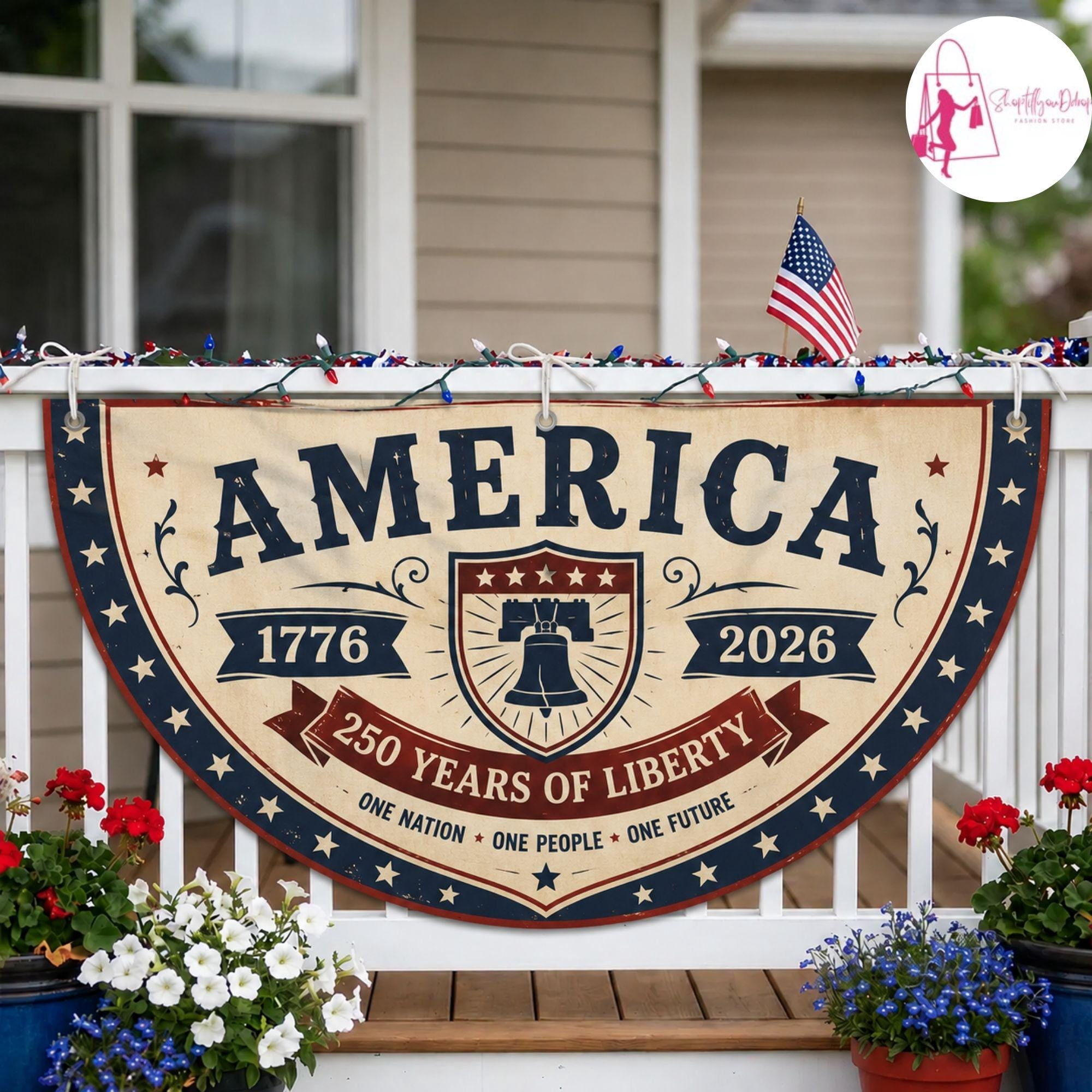 America 250th Anniversary Porch Flag, Patriotic 1776-2026 Liberty Bell ...