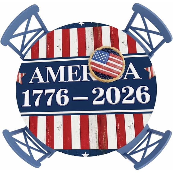 America 250th Anniversary Round Fitted Tablecloth with Elastic Edge ...