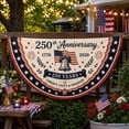 America 250th Anniversary Semicircle Fence Flag, Patriotic Bunting ...