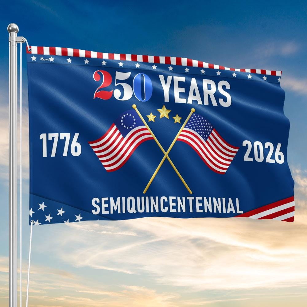 America 250th Anniversary Semiquincentennial Decorative Flag, Outdoor ...