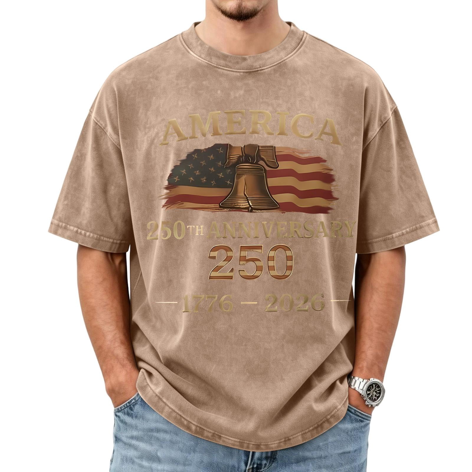 America 250th Anniversary Shirt Men Patriotic Liberty Bell Graphic T ...