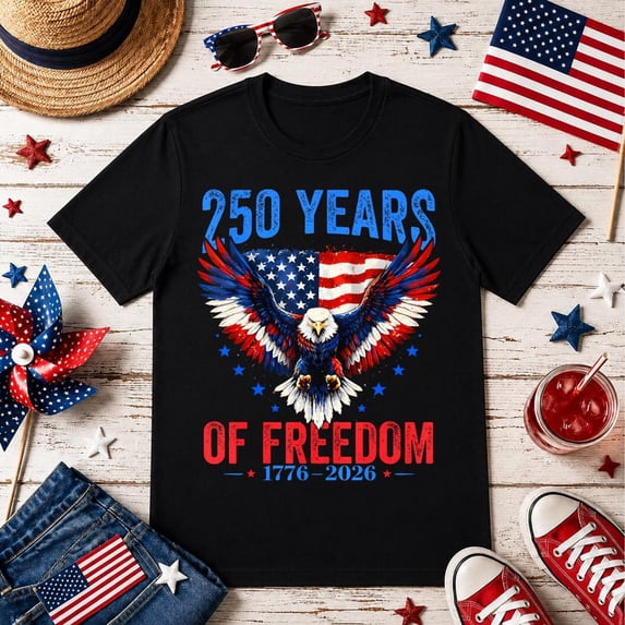America 250th Anniversary Shirt, Patriotic Eagle T-Shirt, 1776-2026 USA ...