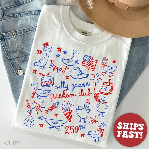 America 250th Anniversary Shirt, Silly Goose 4th of July T Shirt, USA ...