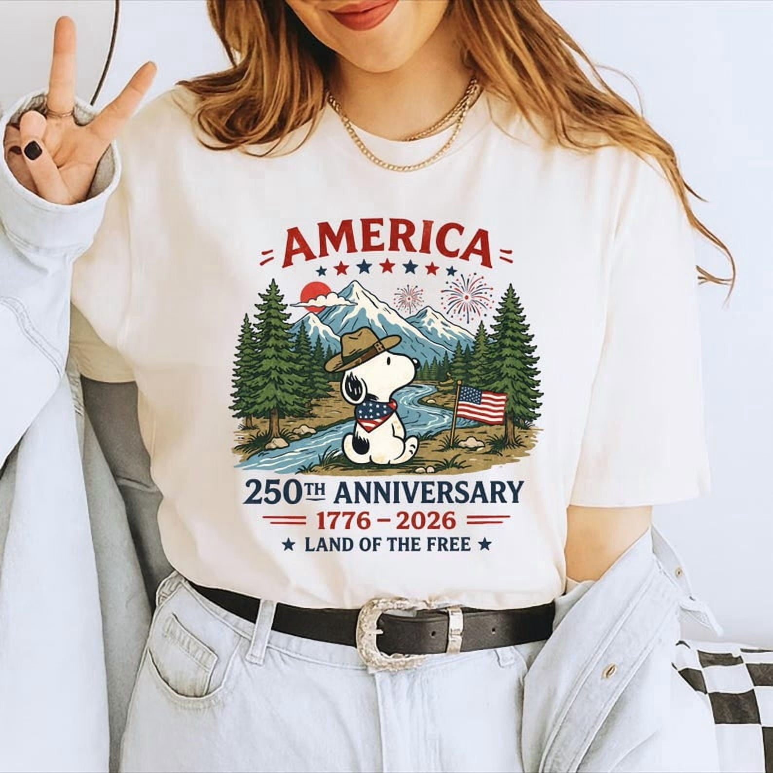 America 250th Anniversary Snoopy Shirt – Patriotic Camping 1776-2026 ...