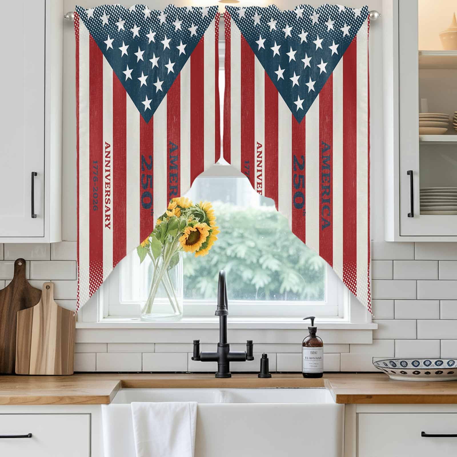 America 250th Anniversary Swag Curtain Valance for Windows ...