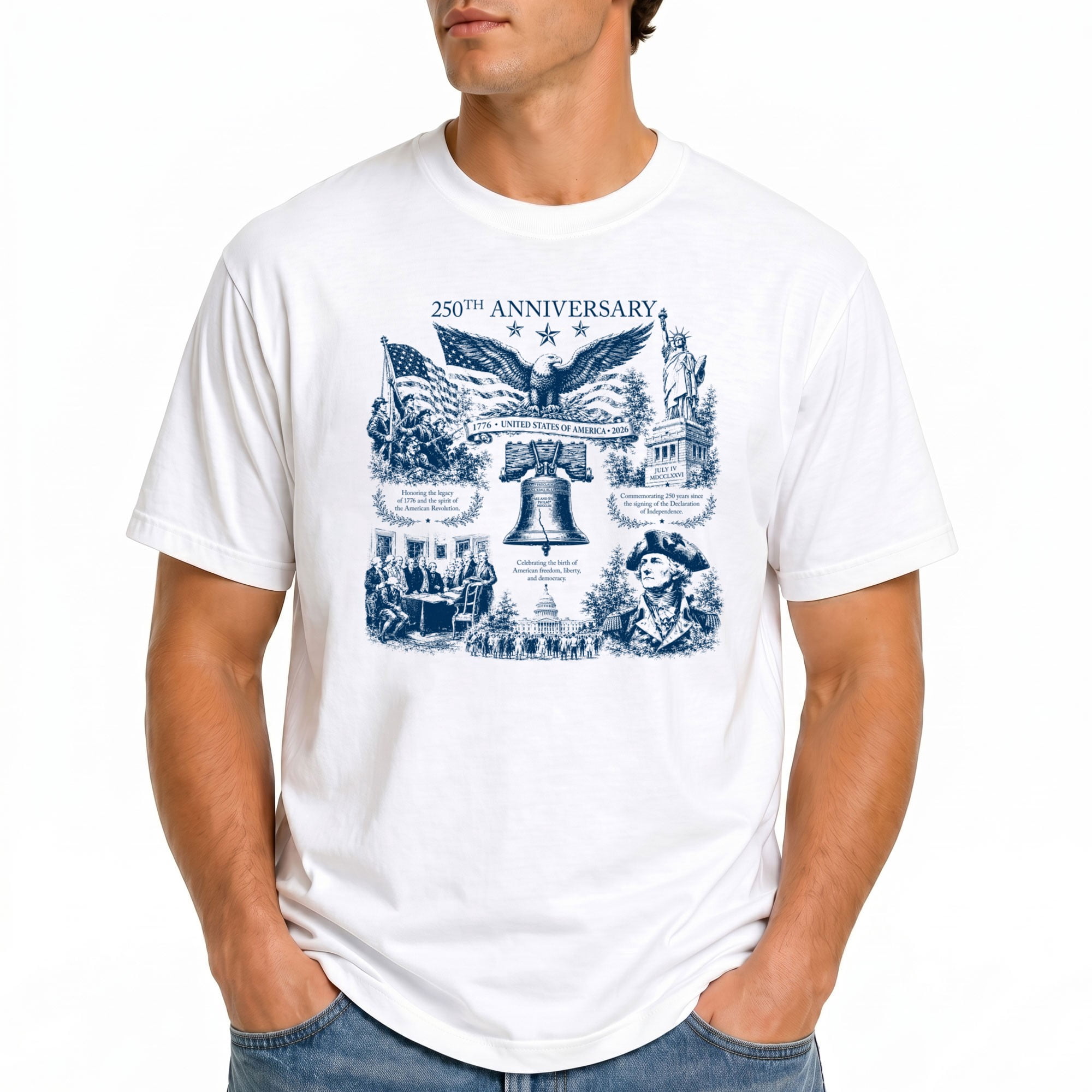 America 250th Anniversary T-Shirt – Patriotic Celebration Theme ...
