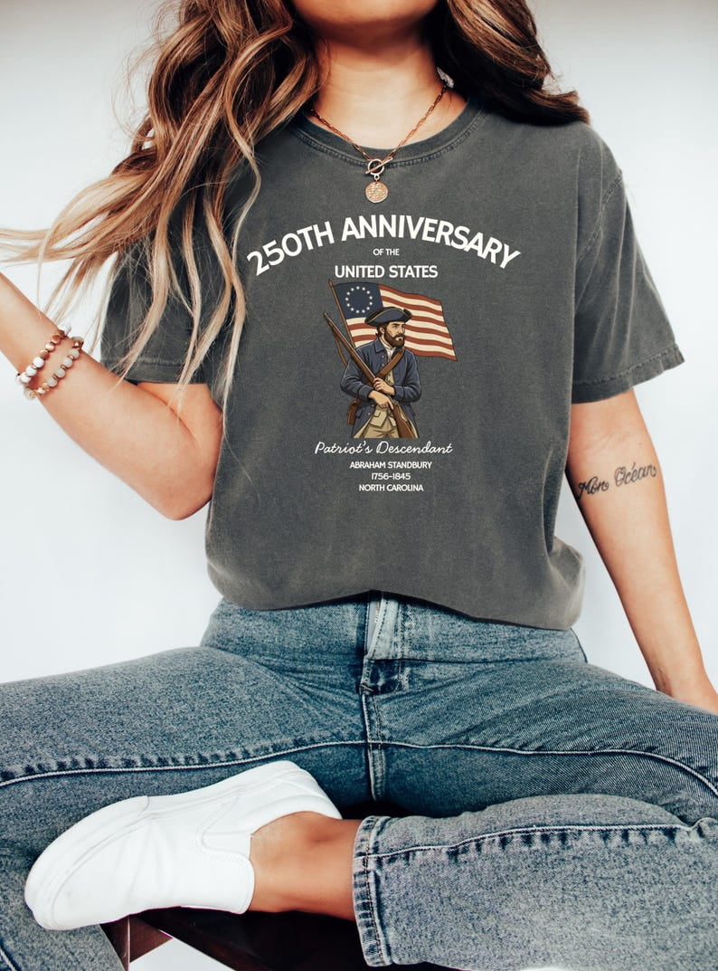 America 250th Anniversary T-Shirt Patriotic USA Heritage Graphic Tee ...