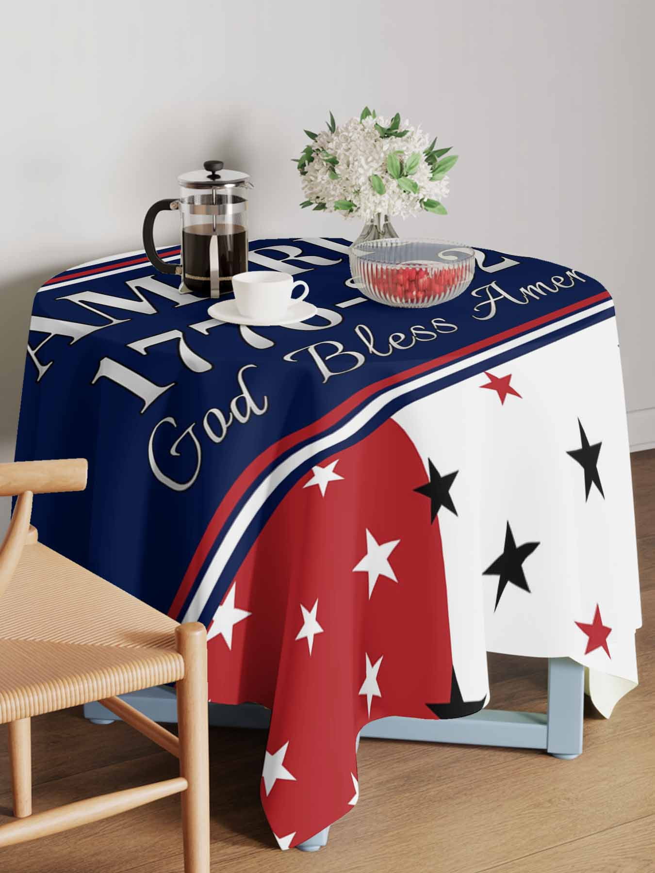 America 250th Anniversary Table Cloth 54x54 Inch Square, God Bless ...