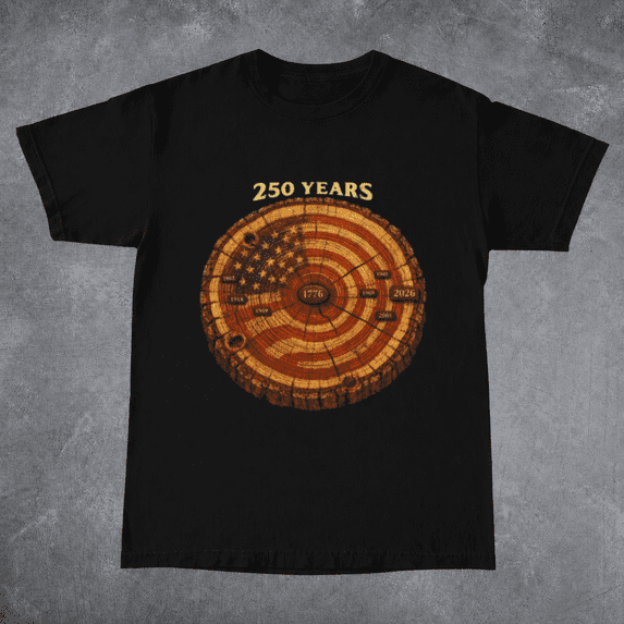 America 250th Anniversary US History Timeline Tree Rings Unisex T ...