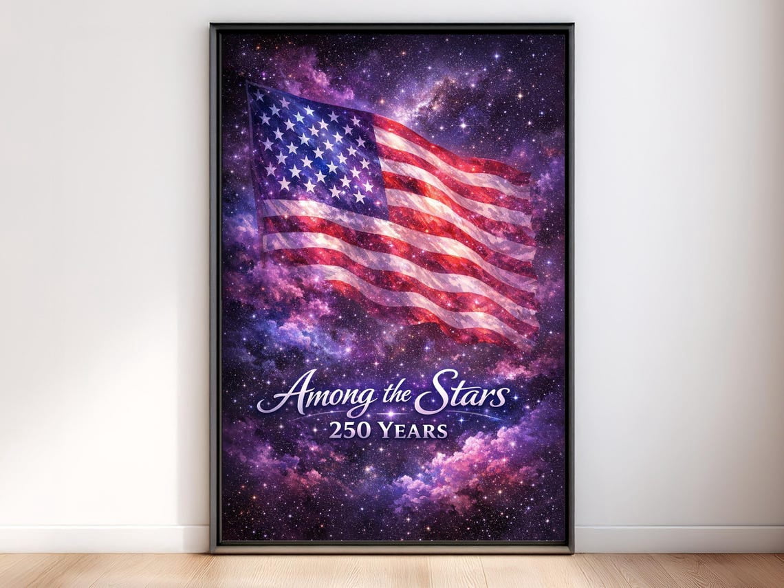 America 250th Anniversary Wall Art Celestial USA Flag ...