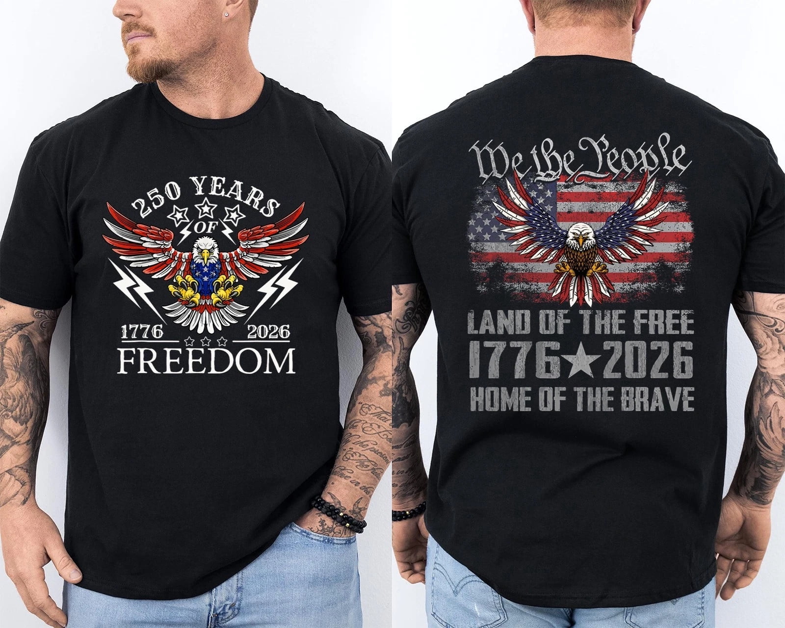 America 250th Birthday Bald Eagle US Flag 250 Years We The People T ...