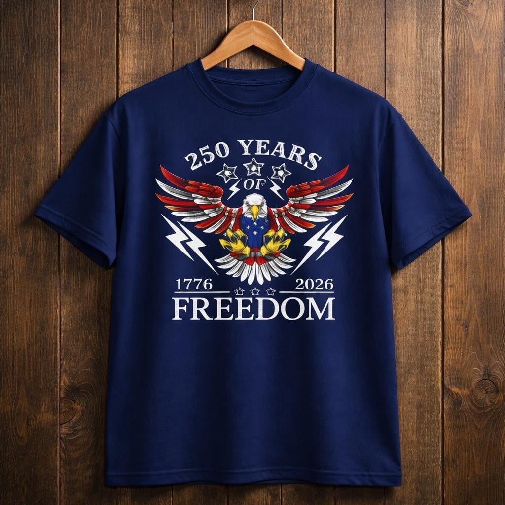 America 250th Celebration 250 Years Eagle Flag Patriotic T-shirt ...