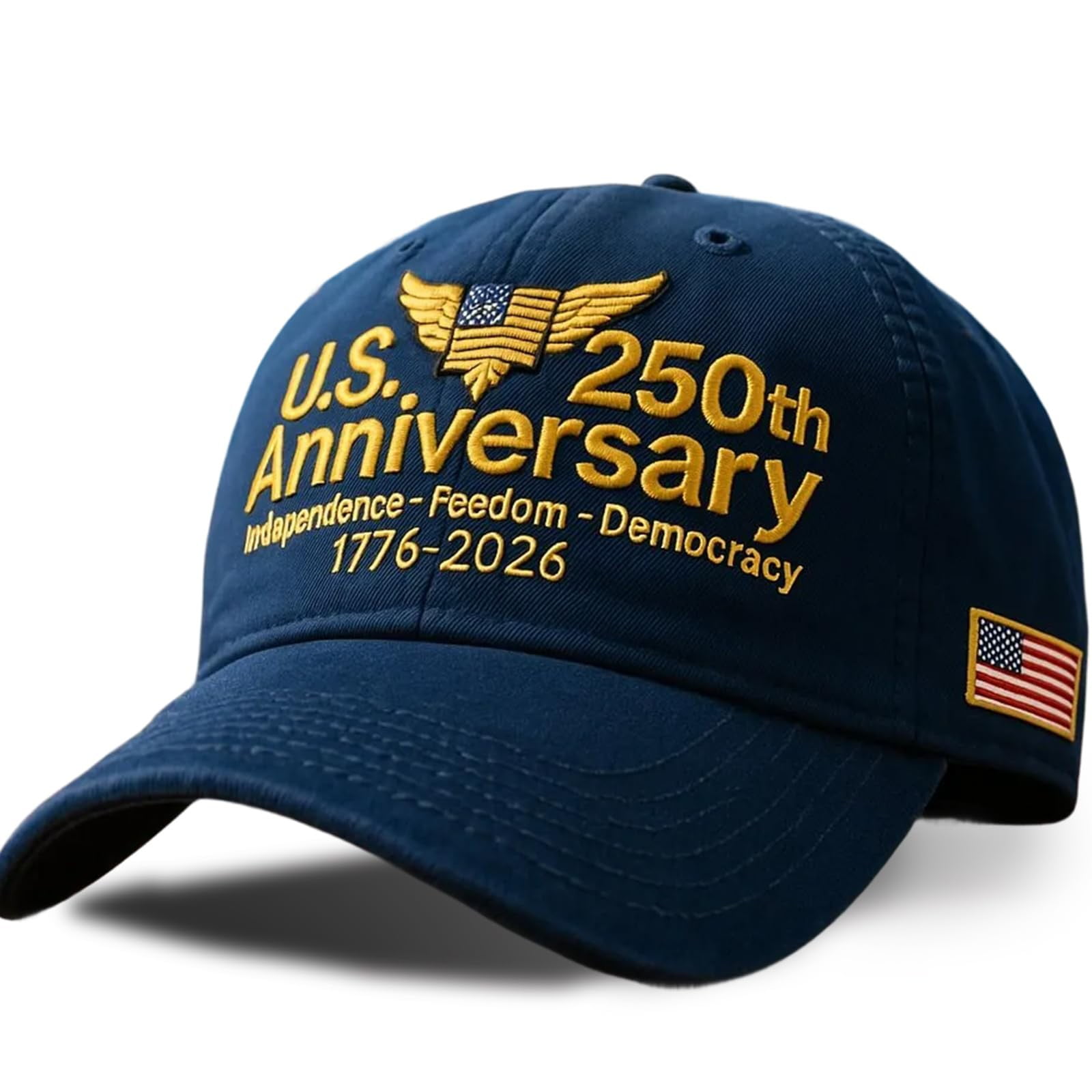 America 250th Celebration Hat - Adjustable Retro Washed Patriotic ...